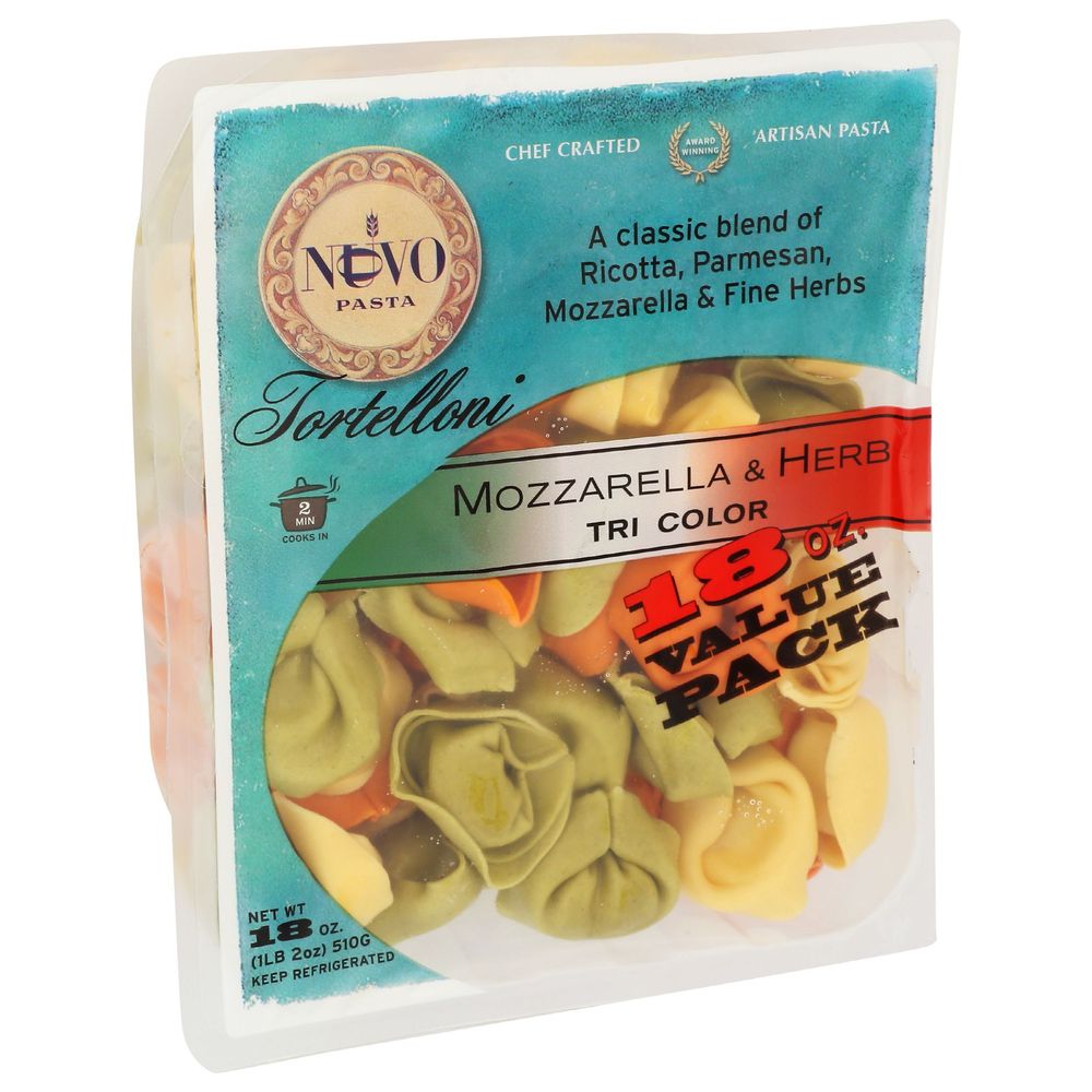 Nuovo Pasta Tri Color Mozzarella and Herb Tortelloni, 18 Ounce -- 6 per ...