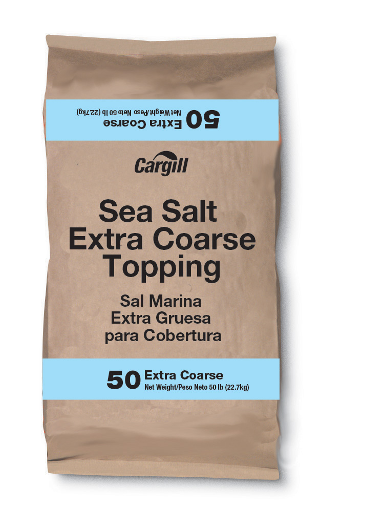 Cargill Extra Coarse Sea Salt Topping, 50 Pound.