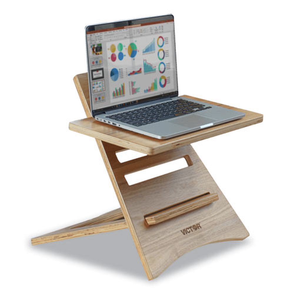 Victor DC150A Brown Woodgrain High Rise Acacia Wood Laptop Riser ...