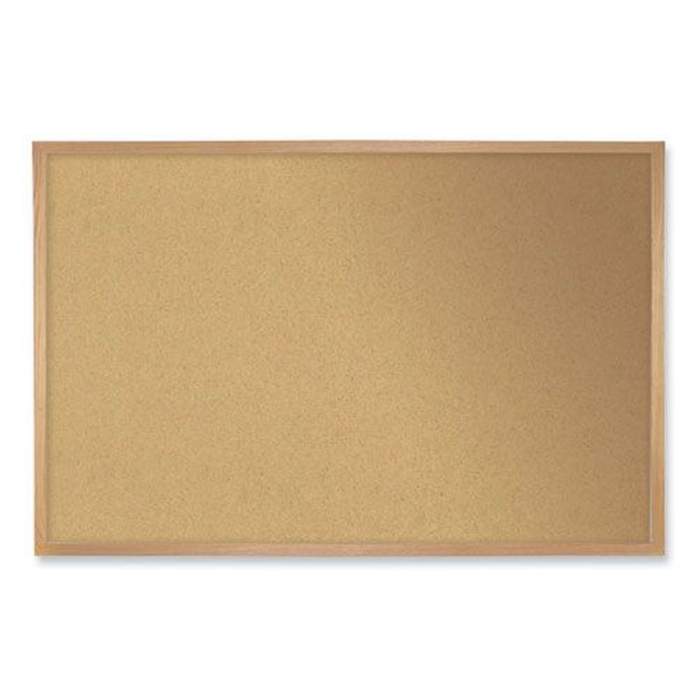 Ghent Natural Tan Surface Cork Bulletin Board with Oak Wood Frame, 24 x ...