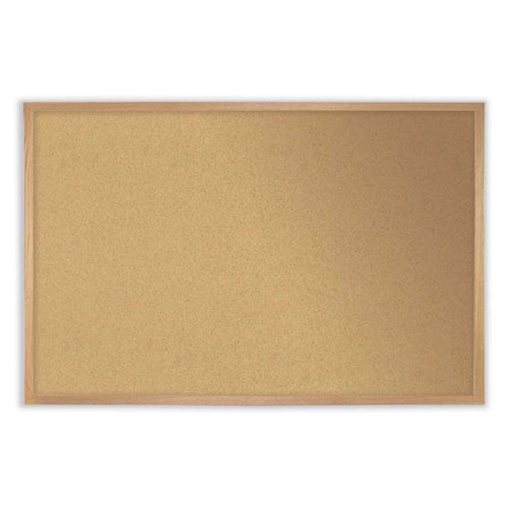 Ghent Natural Tan Surface Cork Bulletin Board with Oak Wood Frame, 36 x ...
