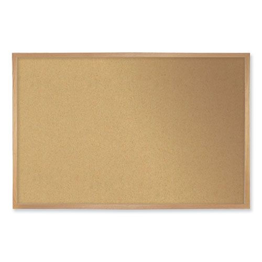 Ghent Natural Tan Surface Cork Bulletin Board with Oak Wood Frame, 120. ...