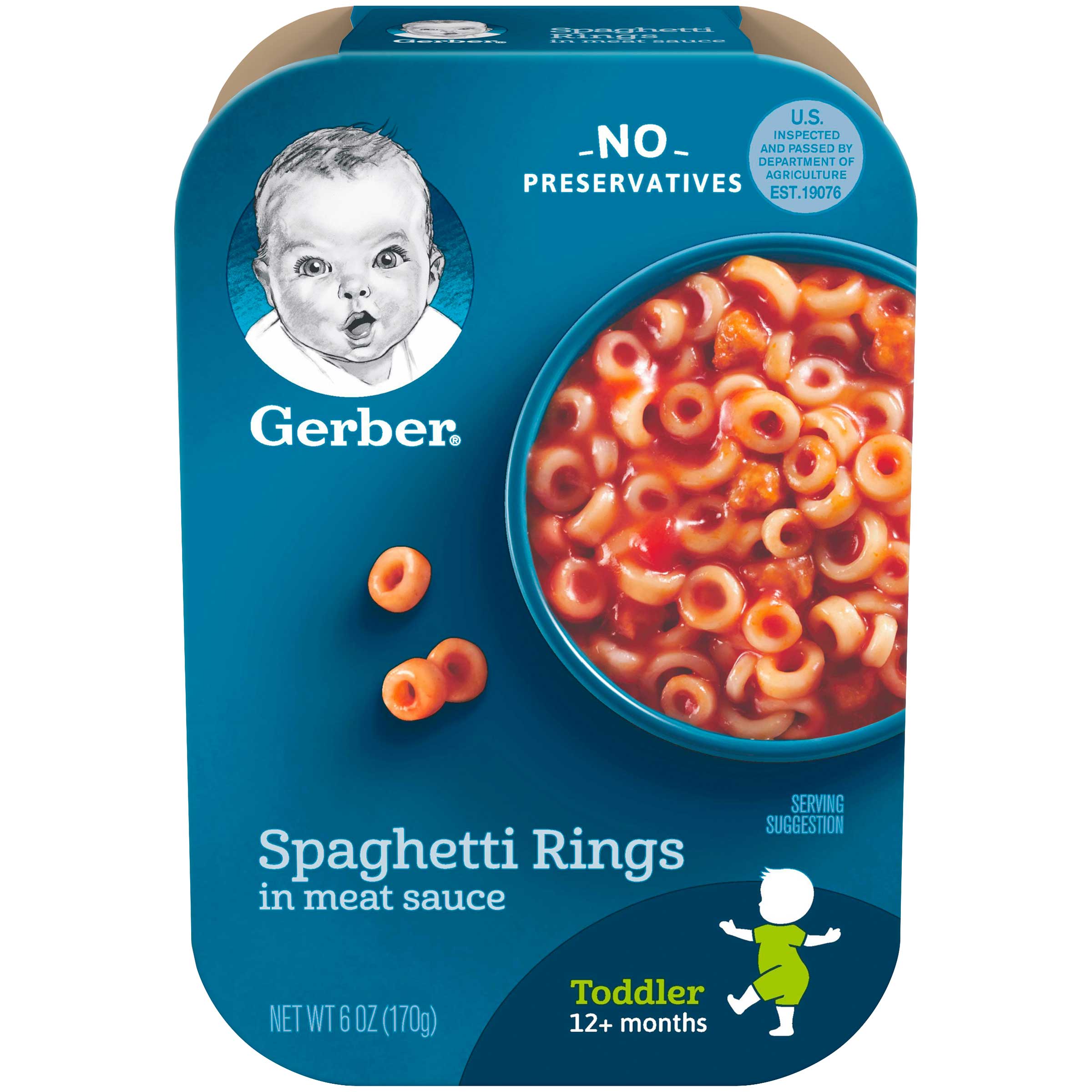 Gerber Lil Meals Spaghetti Rings Meat Sauce, 6 Ounce -- 6 per case.