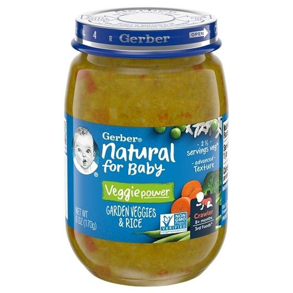 Gerber 3rd Foods Natural Garden Vegetables and Rice Puree Baby Food, 6 ...