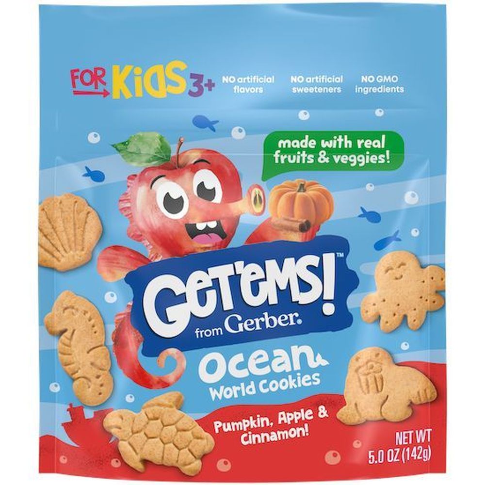Gerber Get Ems Pumpkin Apple and Cinnamon Ocean World Cookies for Kids ...