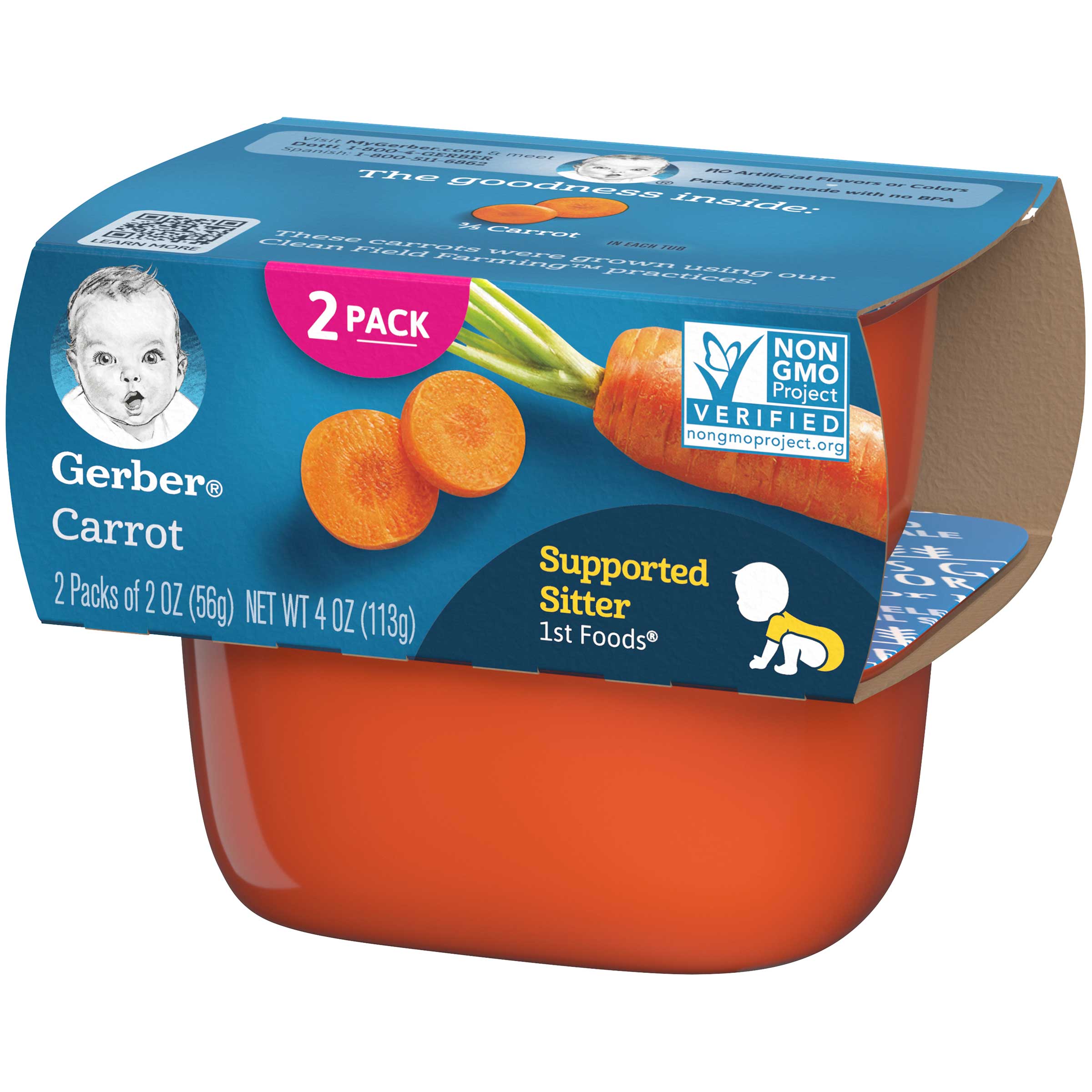 Gerber 1st Foods Carrot Baby Food Case | FoodServiceDirect