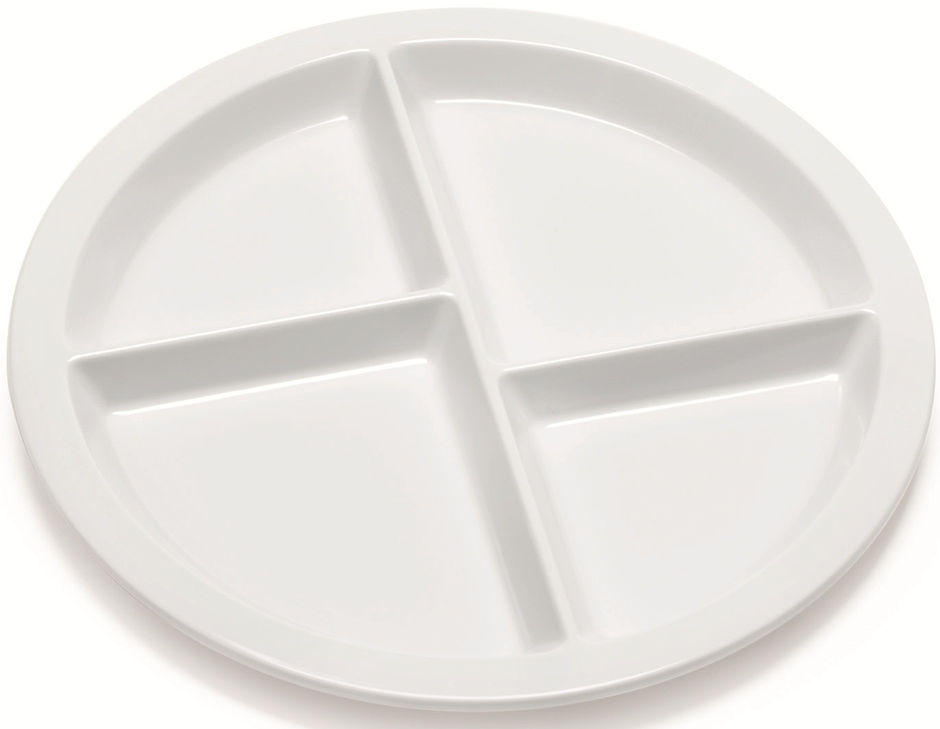 GET Enterprises Melamine White Design 4 Compartment Plate, 10 inch ...