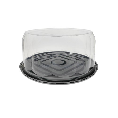 Pactiv RPET Black Cake Base with Rose Dome Lid Case | FoodServiceDirect
