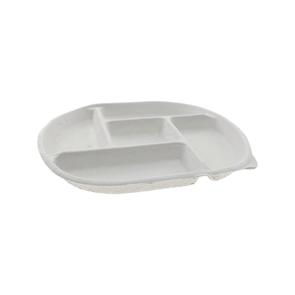 Pactiv Natural PFAS Free Compostable Molded Fiber 5 Compartment School ...