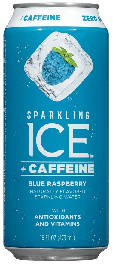 Sparkling Ice Caffeine Blue Raspberry Sparkling Water Case ...