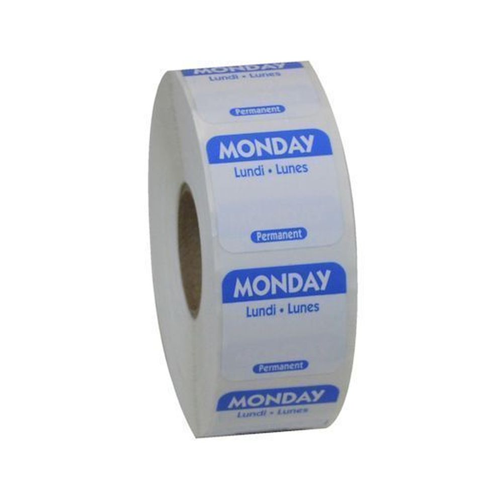 Ncco National Checking 1 x 1 inch Trilingual Blue Monday Permanent ...