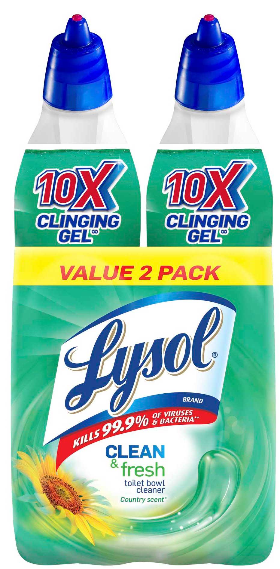 Lysol Country Scent Clean and Fresh Toilet Bowl Cleaner, Twin Pack -- 4 ...