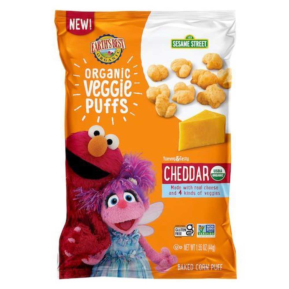 Earths Best Sesame Street Cheddar Puffs, 1.55 Ounce -- 4 per case