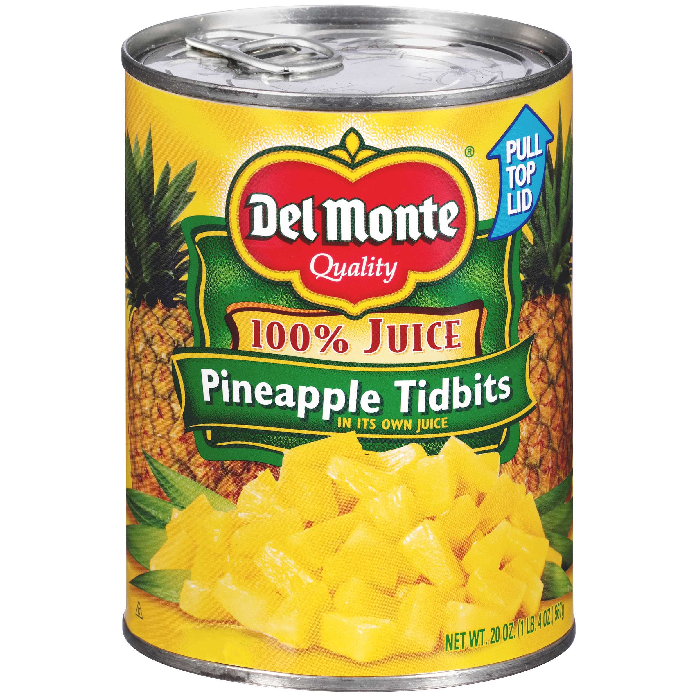 Del Monte Pineapple Tidbits in Juice, 20 Ounce Can -- 12 per case.
