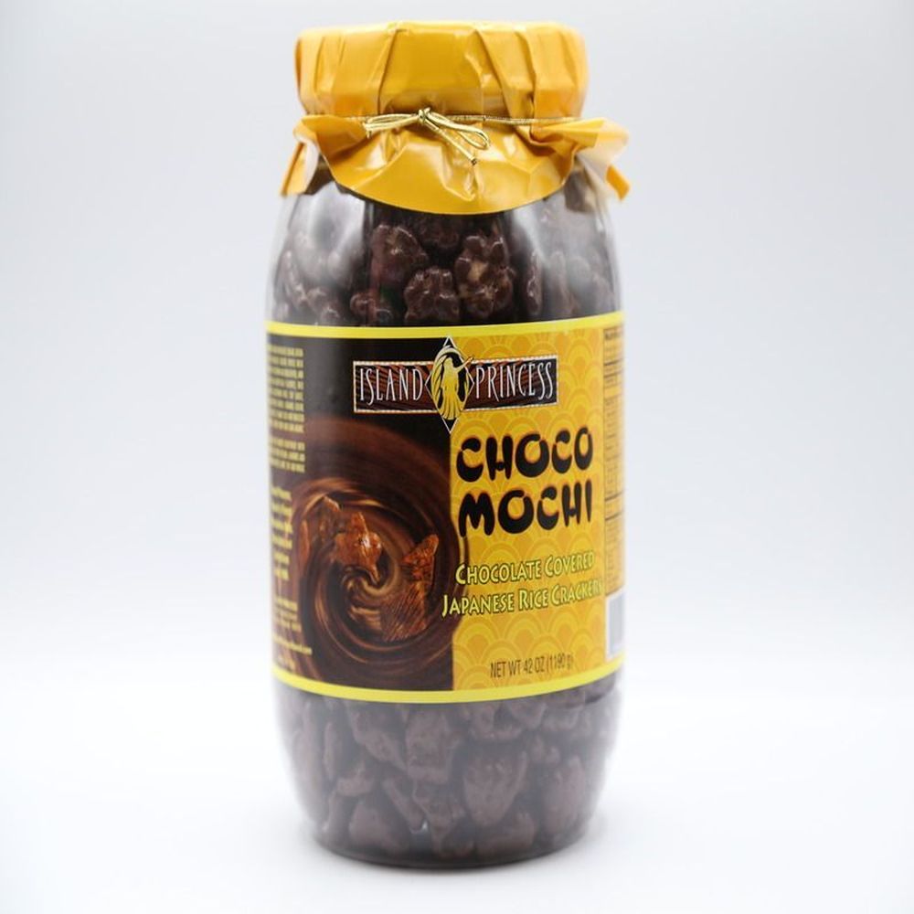 Island Princess Choco Mochi Chocolate Covered Rice Cracker - Large Jar, 42 Ounce -- 4 per case