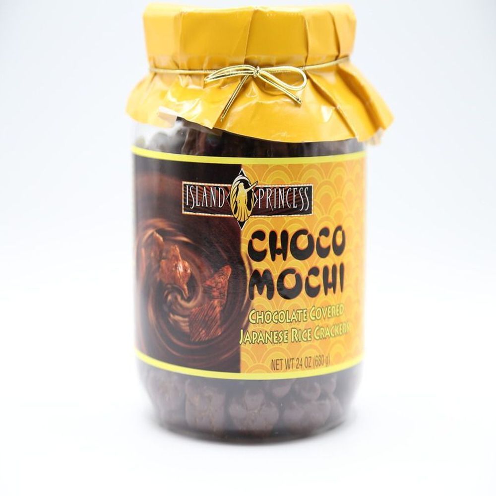 Island Princess Choco Mochi Chocolate Covered Rice Cracker - Small Jar, 24 Ounce -- 6 per case