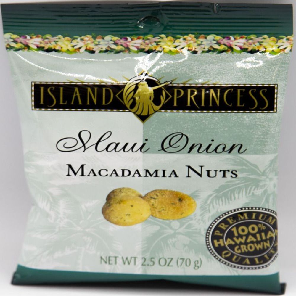 Island Princess Maui Onion Macadamia Nuts - Snack Bag, 2.5 Ounce -- 24 ...
