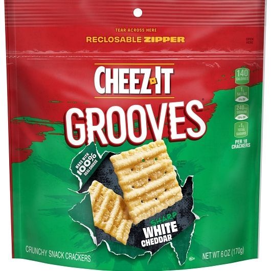 Cheez It Grooves White Cheddar Snack Cracker, 6 Ounce -- 6 per case