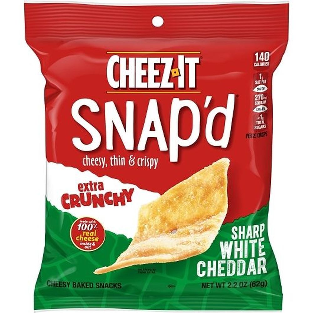 Cheez-It Extra Crunchy Sharp White Cheddar Crackers, 2.2 Ounce - 6 per case
