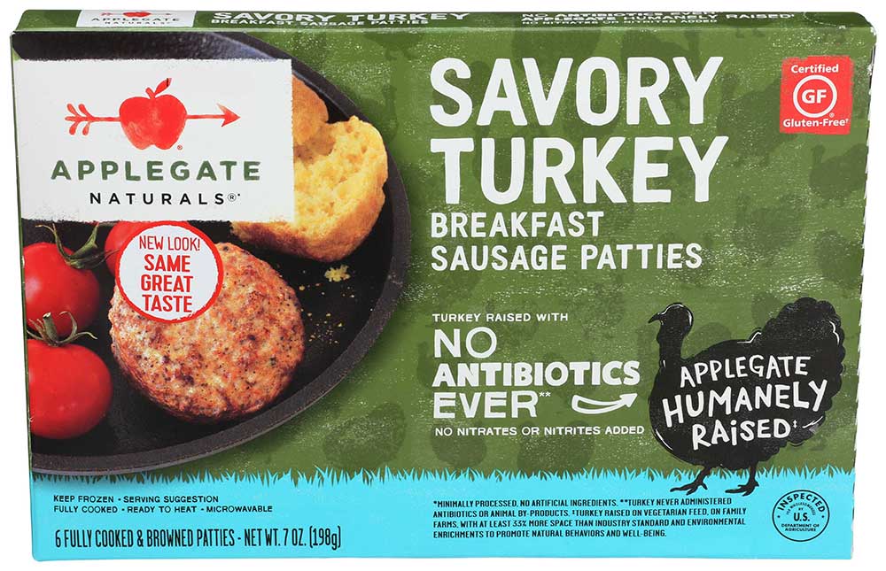 Applegate Farms Natural Savory Turkey Breakfast Sausage Patties, 7 ...
