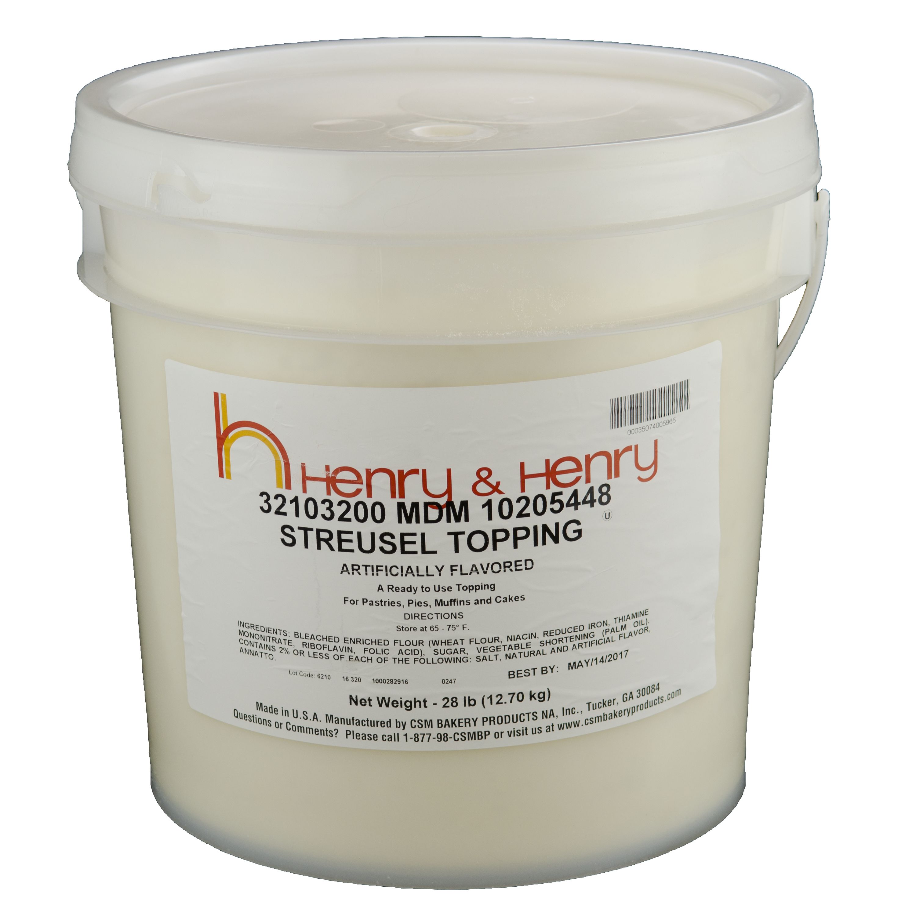 Henry and Henry Partially Hydrogenated Oil Free Streusel Topping, 28 ...