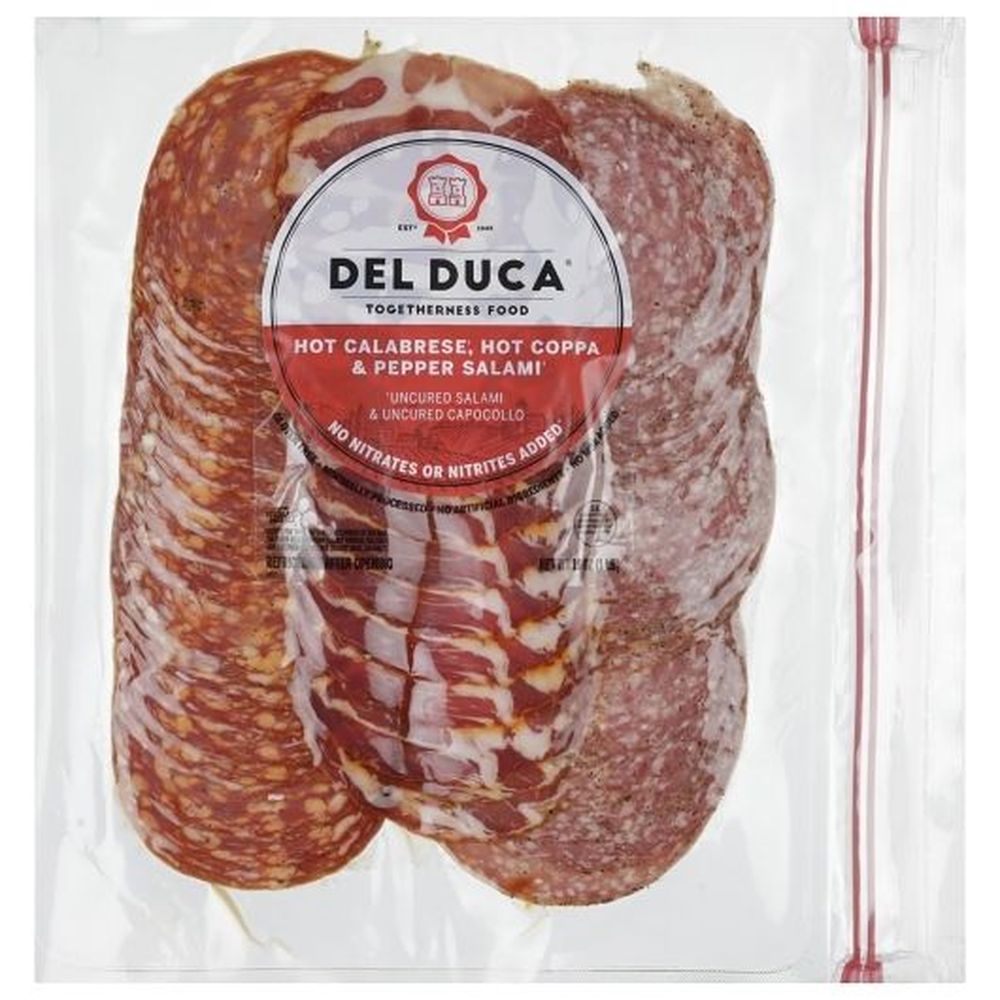 Del Duca Sliced Spicy Hot Calabrese Hot Coppa and Pepper Salami ...