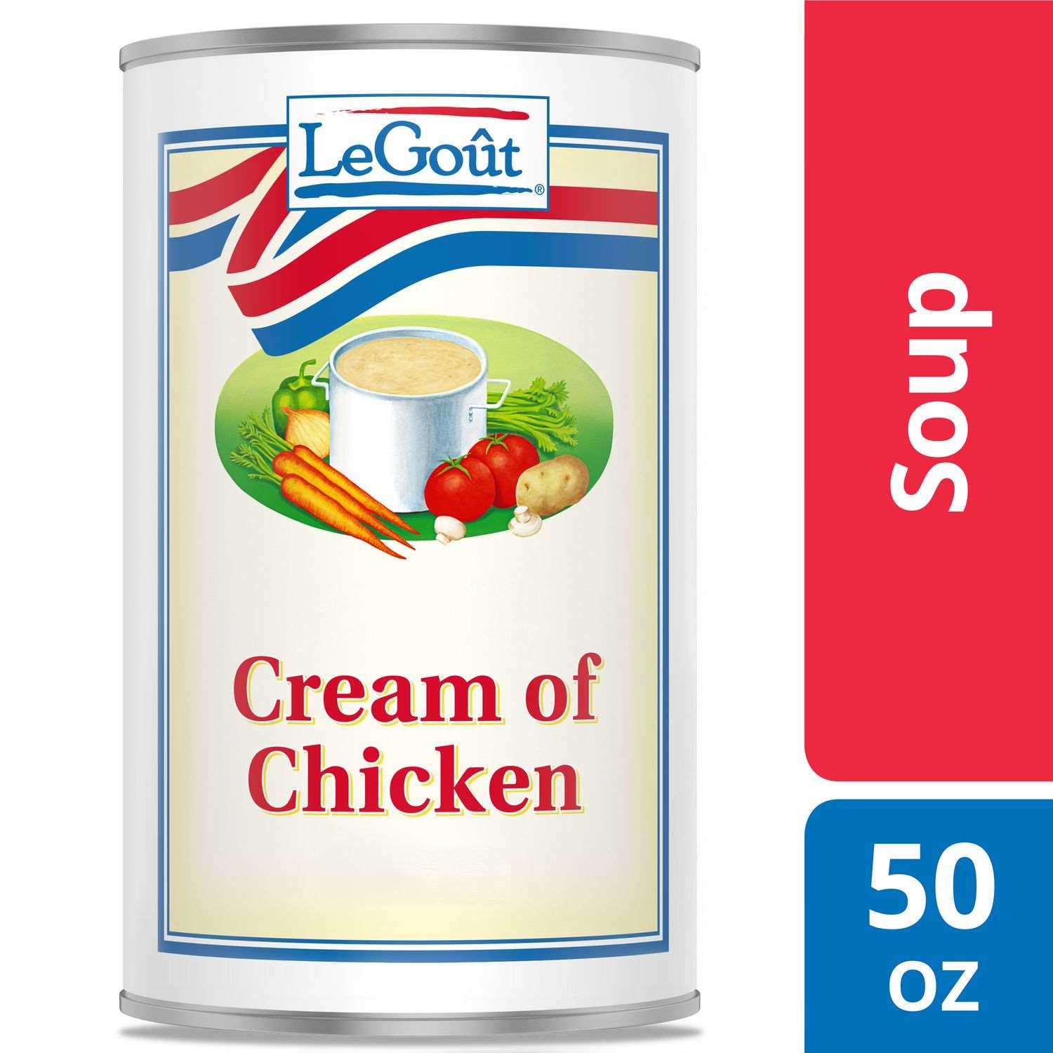 Single LeGout Cream of Chicken Condensed Canned Soup, 50 Ounce ...