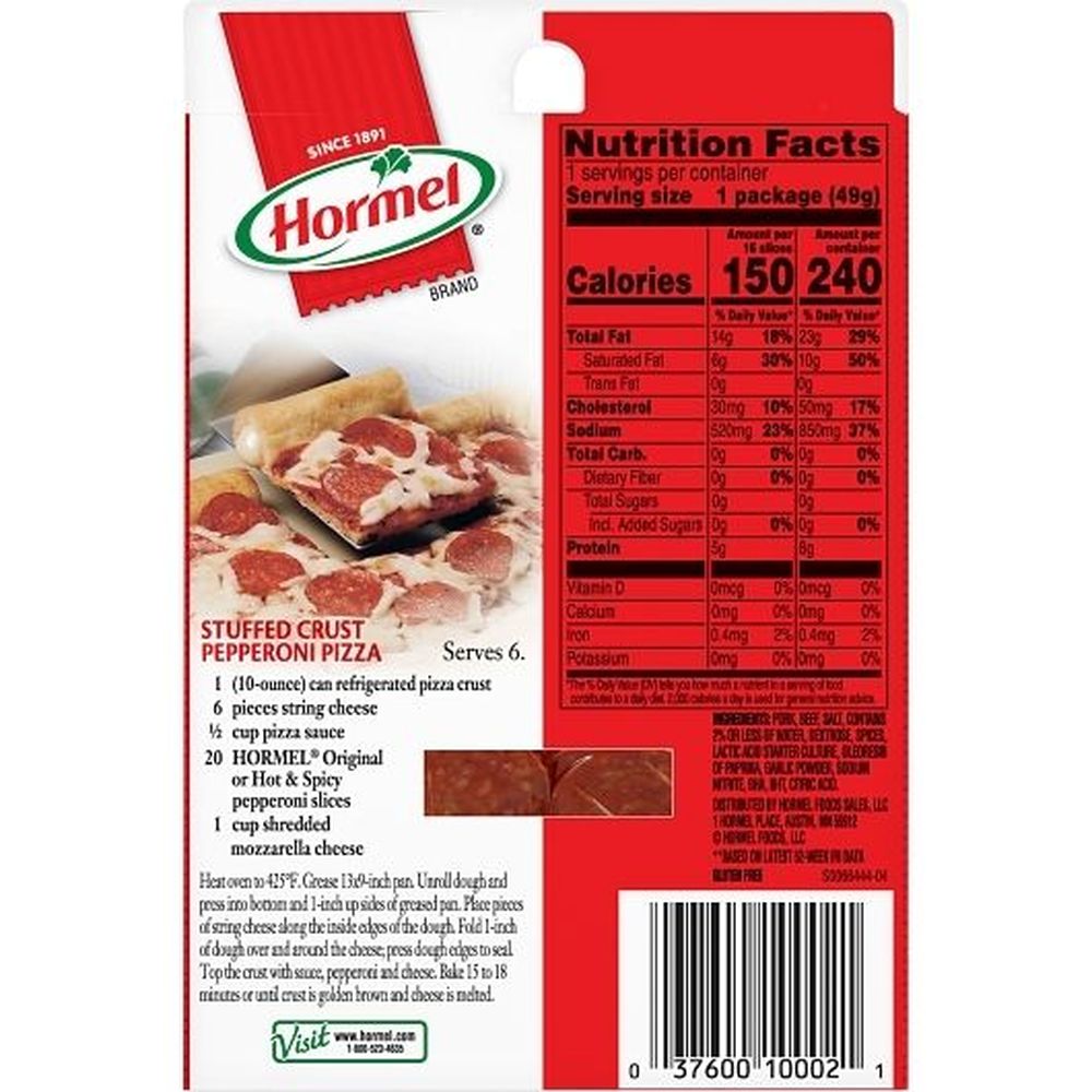 hormel pepperoni serving size