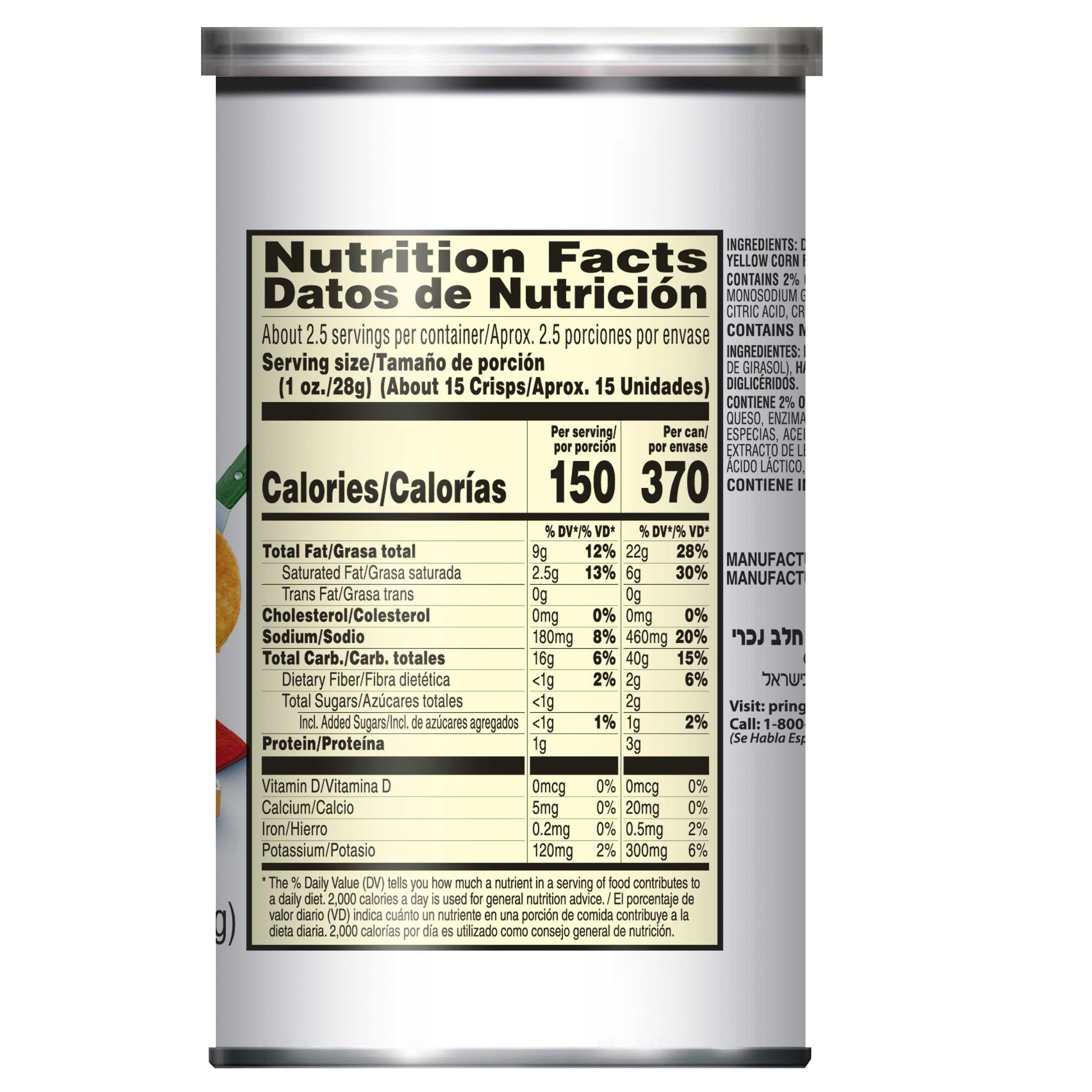 pringles fat content