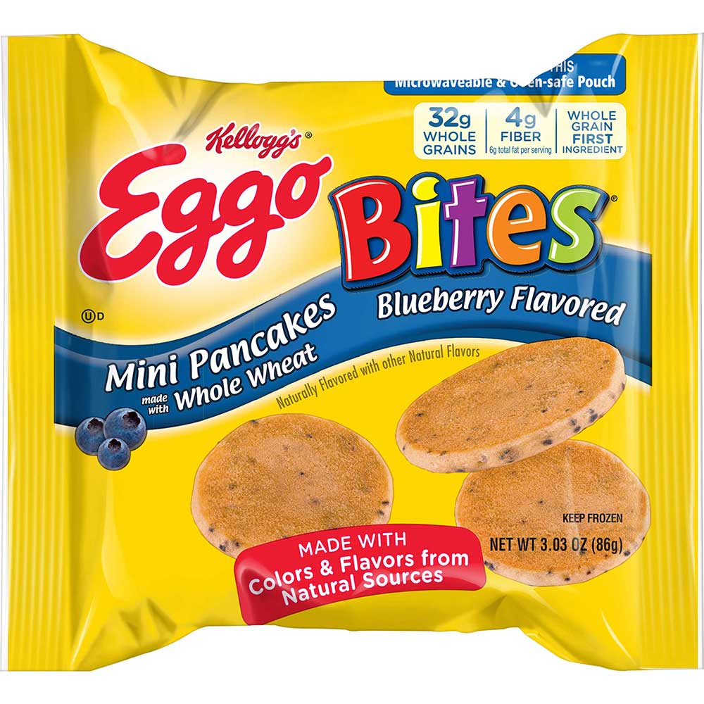 Kelloggs Eggo Minis Blueberry Flavored Pancake Case Foodservicedirect