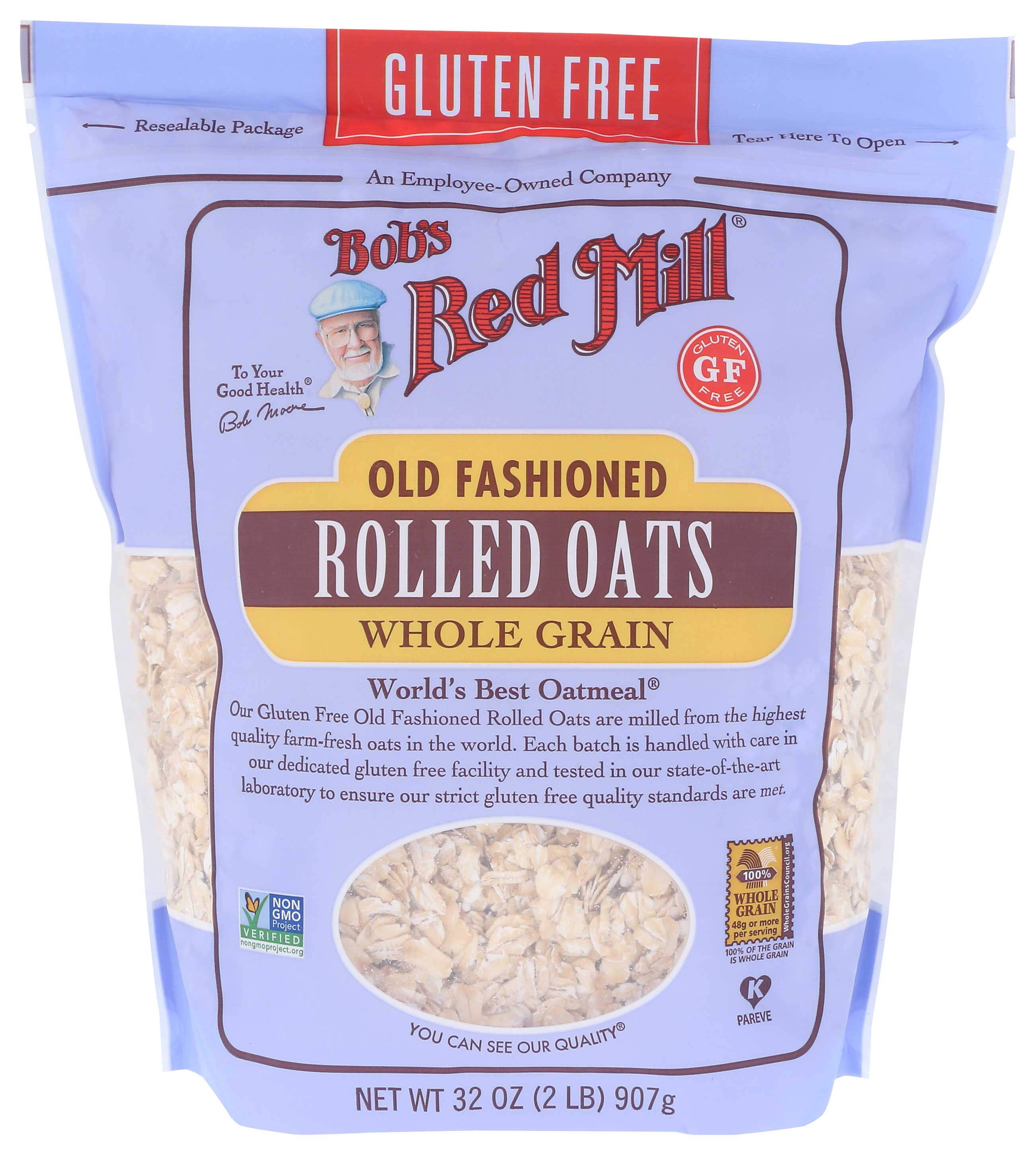 Bobs Red Mill Gluten Free Old Fashioned Rolled Oats, 32 Ounce -- 4 per case