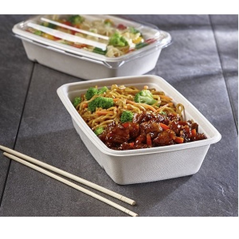 Sabert Natural Pulp Rectangular Container, 36 Ounce Capacity -- 300 per case