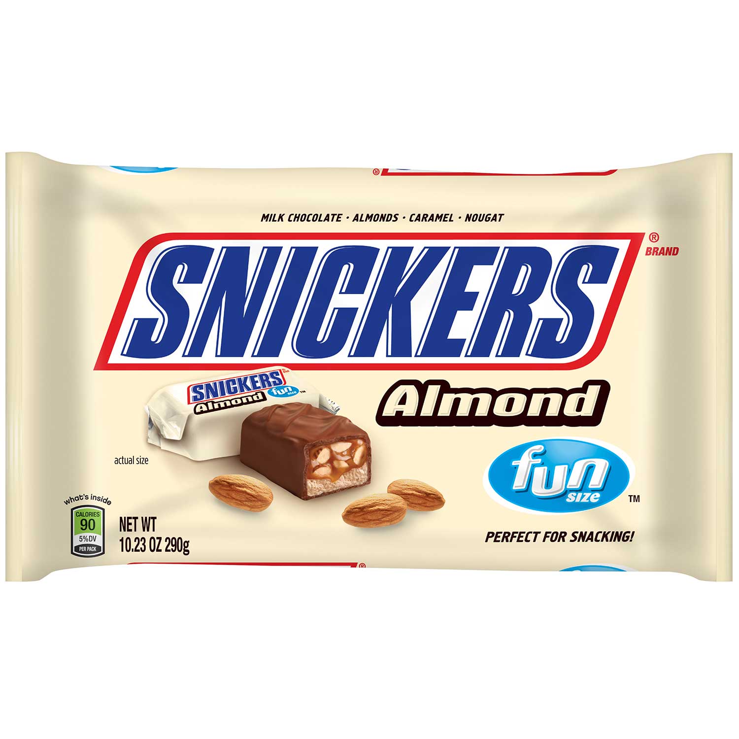 Snickers Almond Fun Size Chocolate Candy Bar, 10.23 Ounce -- 12 per ...