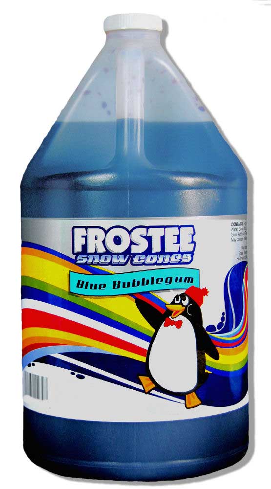 Frostee Snow Cone Blue Bubble Syrup, 1 Gallon -- 4 per case.
