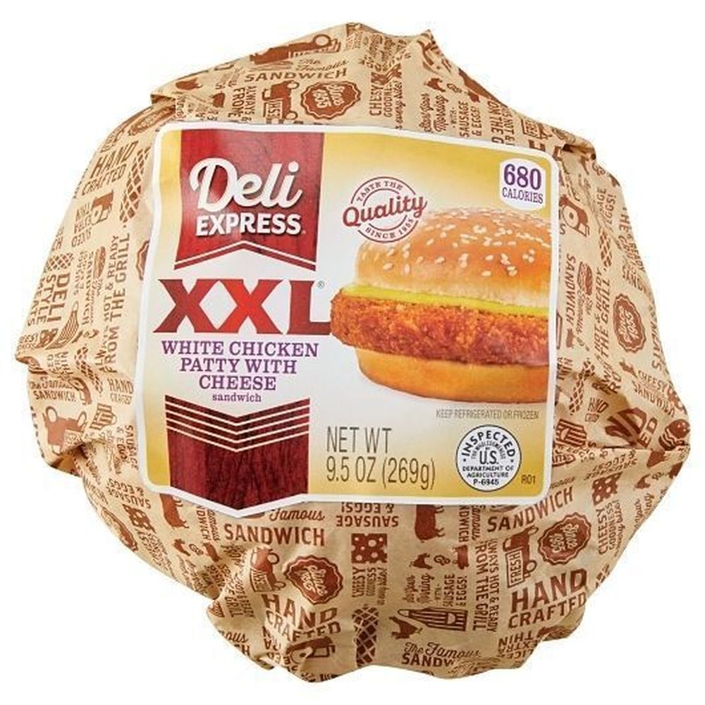 Deli Express Hot-To-Go XXL Chicken with Cheese Sandwich | FoodServiceDirect
