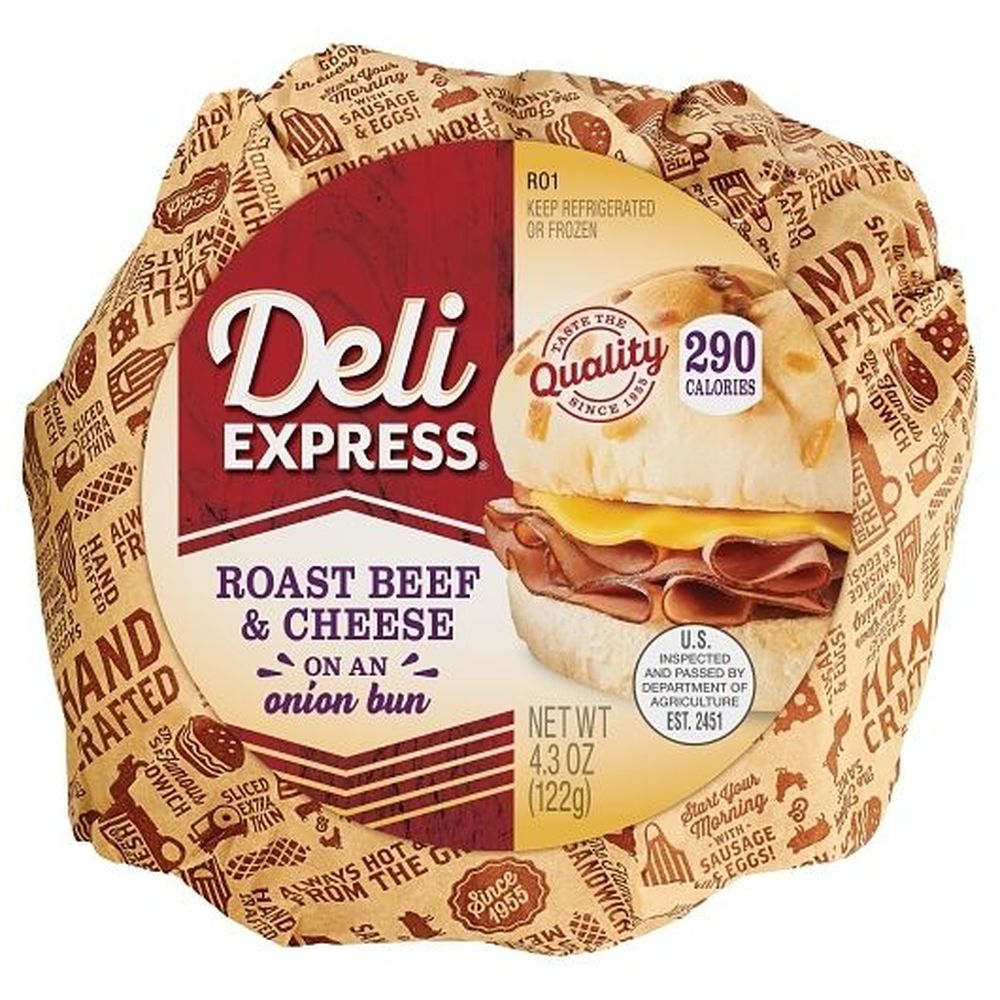 Deli Express Roast Beef and Cheese Sandwich, 4.3 Ounce - 10 per case