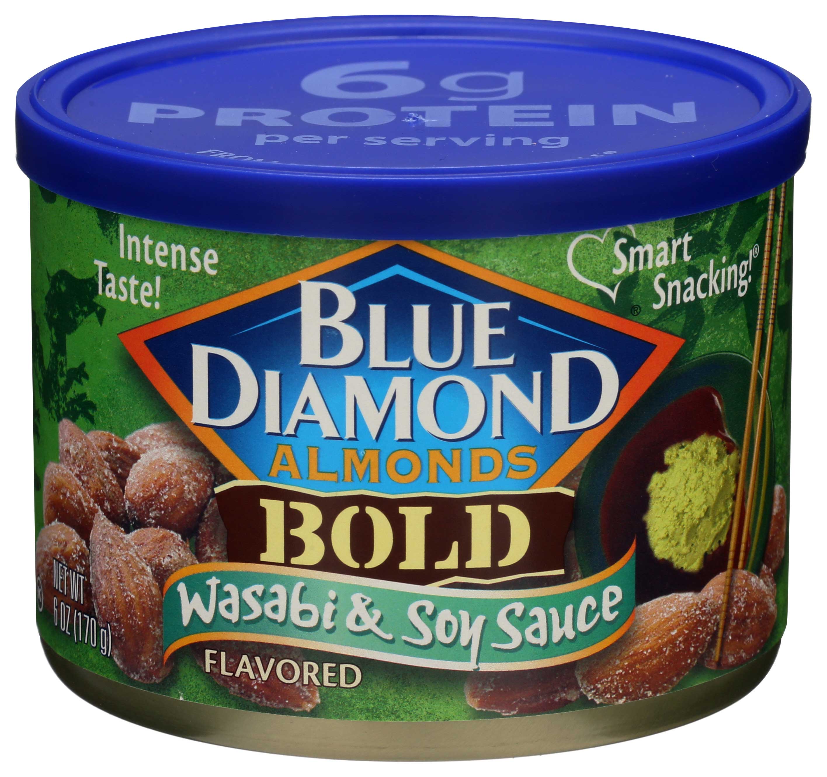 Blue Diamond Wasabi and Soy Sauce Flavored Almonds, 6 Ounce -- 12 per case