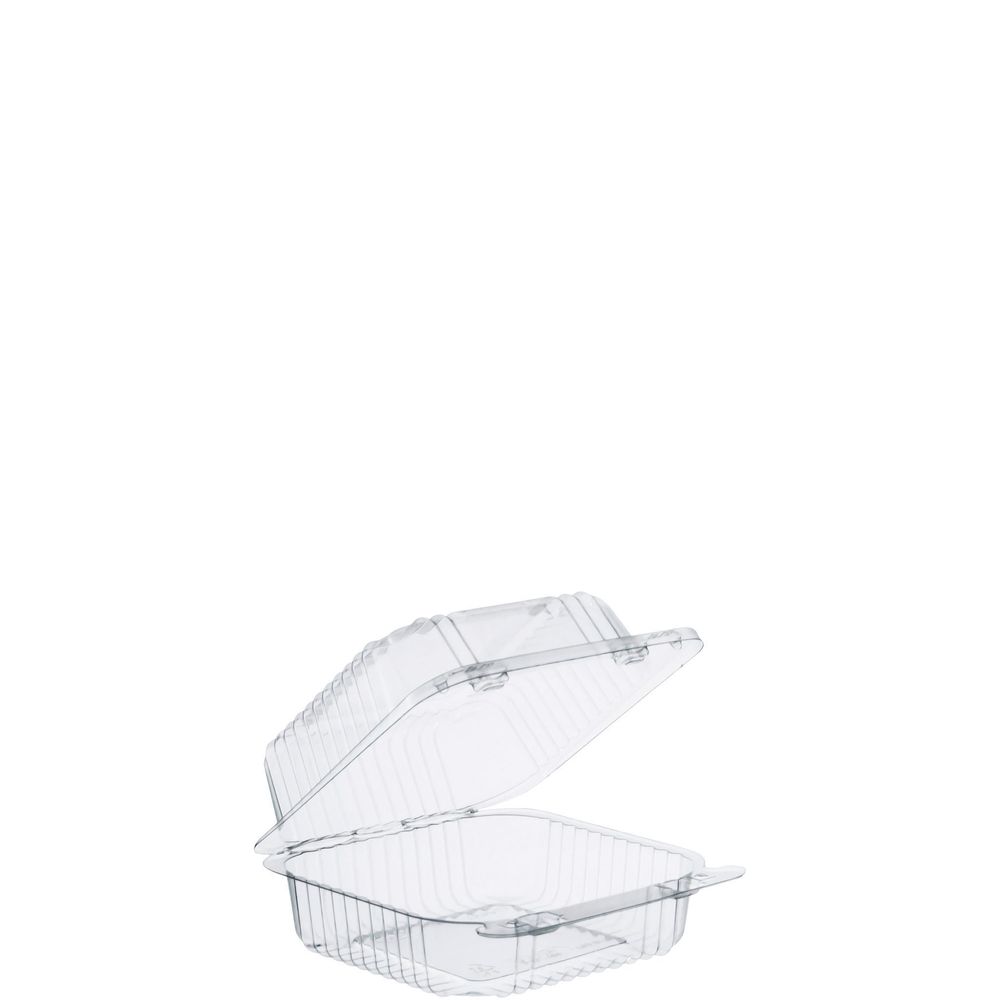 Dart 5 in Square Staylock OPS Plastic Clear Container with Hinged Lid ...
