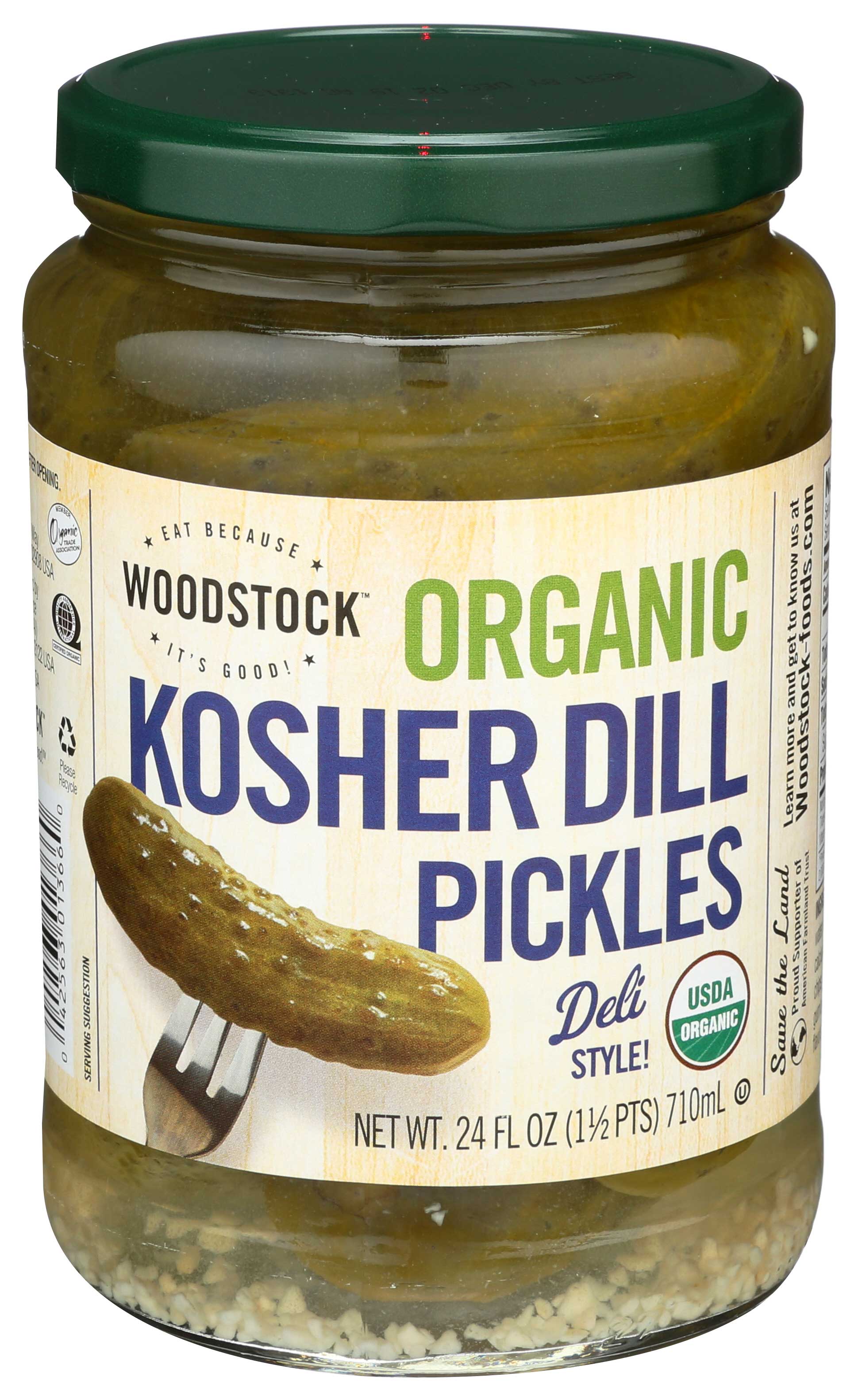 Woodstock Farms Organic Whole Dill Pickle, 24 Ounce -- 6 per case ...