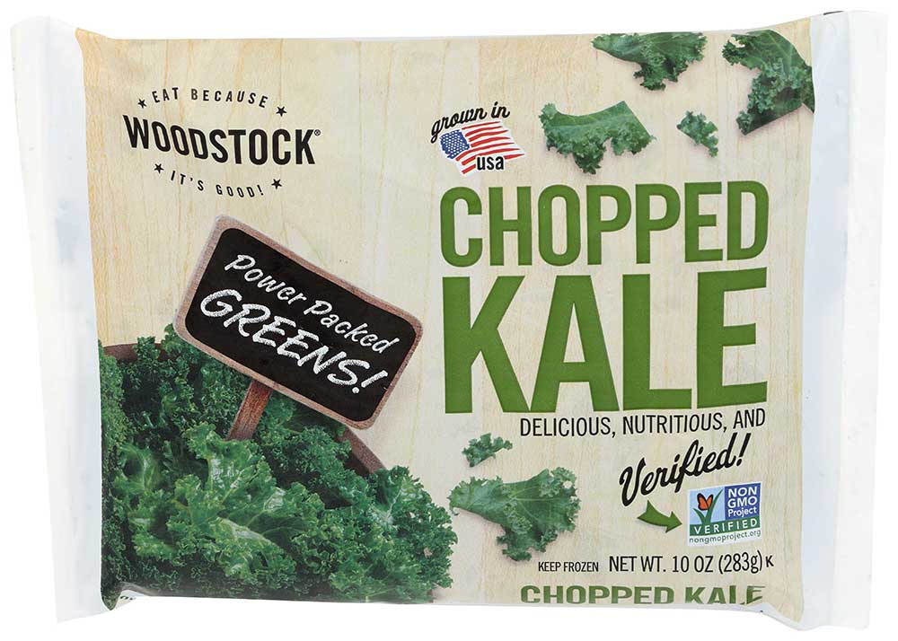 Woodstock Farms IQF Chopped Kale, 10 Ounce -- 12 per case.