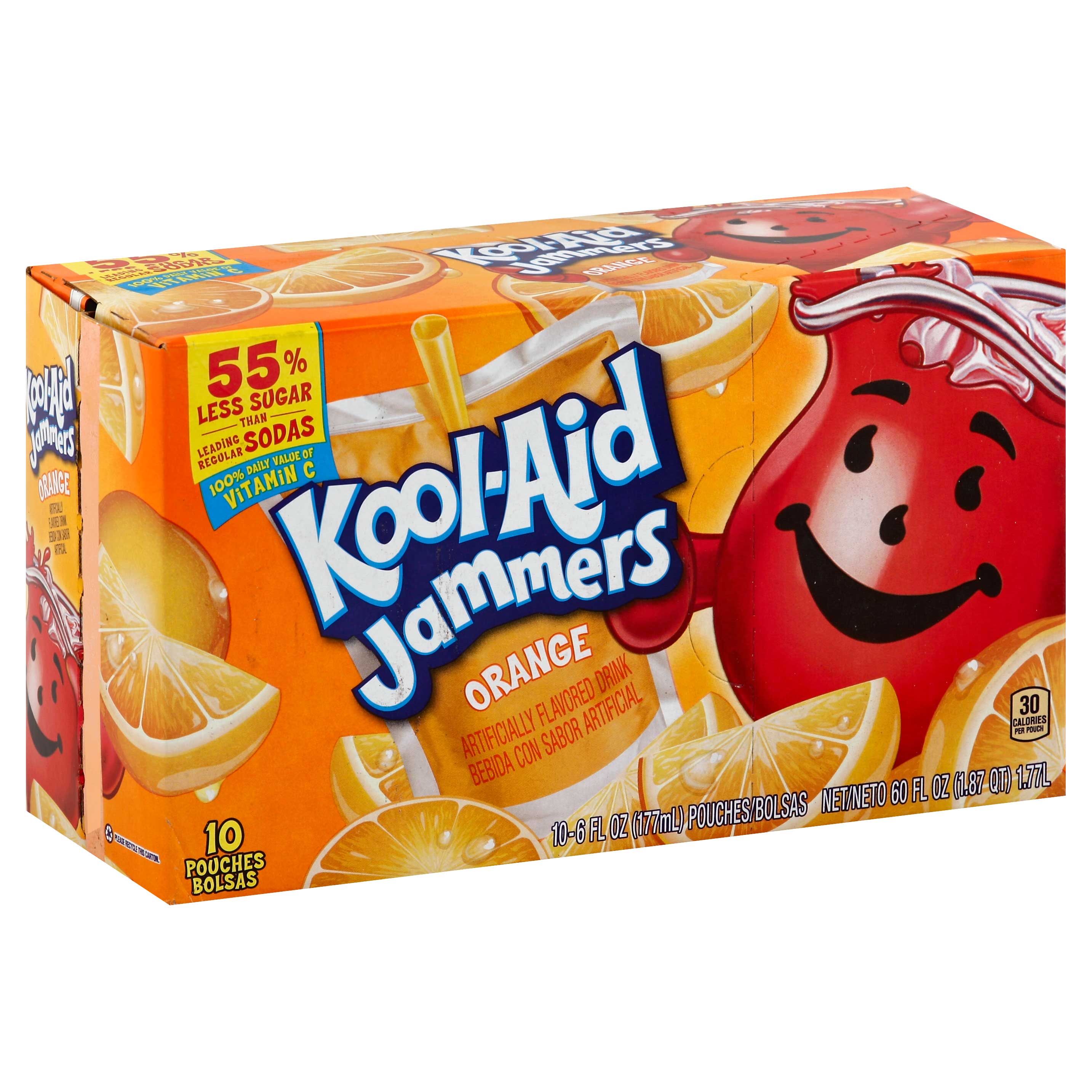 Kool Aid Jammers Orange Soft Drink, 60 Fluid Ounce -- 4 per case.