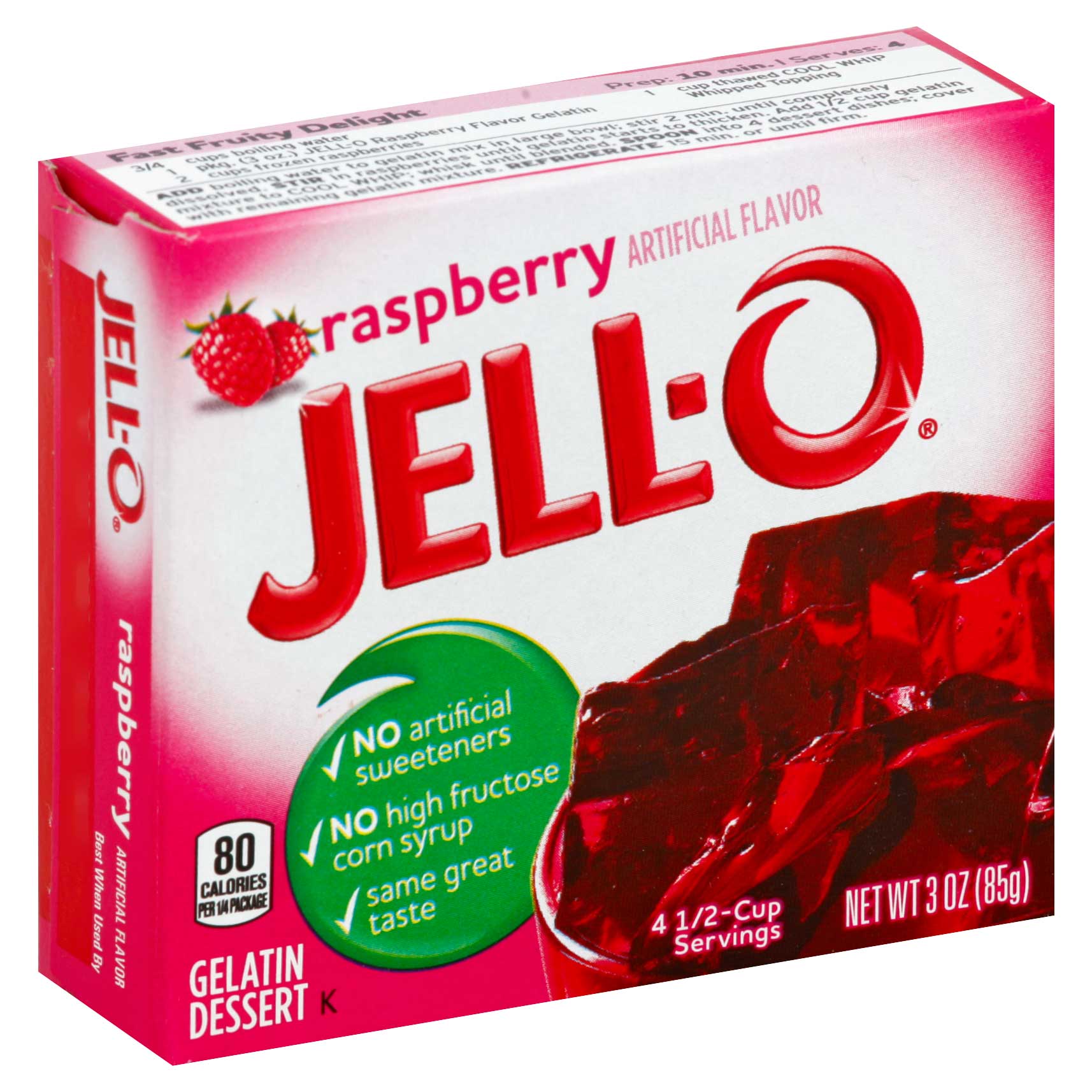Jello Raspberry Gelatin, 3 Ounce -- 24 Case