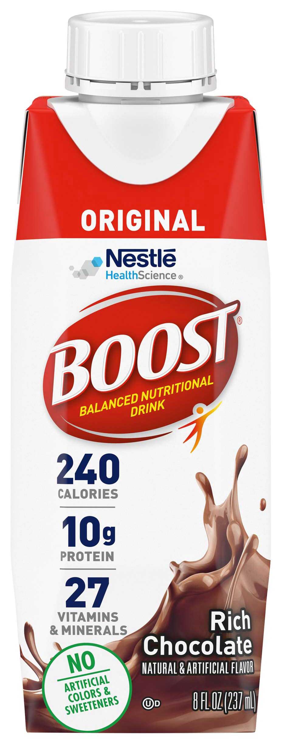 Nestle Boost Original Rich Chocolate Balanced Nutritional Drink, 8.01 ...