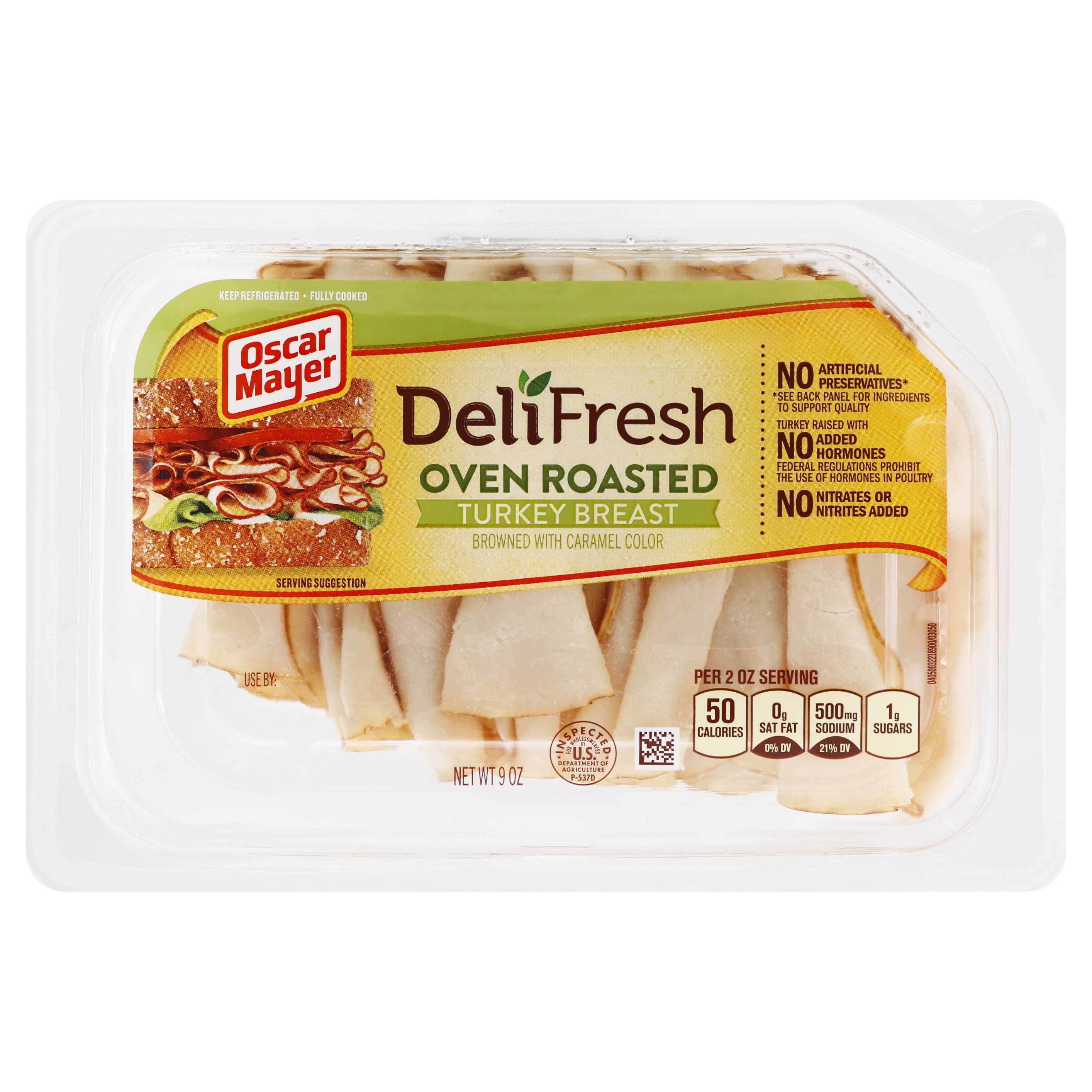 Oscar Mayer Deli Fresh Shaved Oven Roasted Turkey Breast, 9 Ounce -- 8 per case.