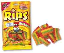 Rips Rainbow Bite Size Sugar Candy, 4 Ounce -- 12 per case.