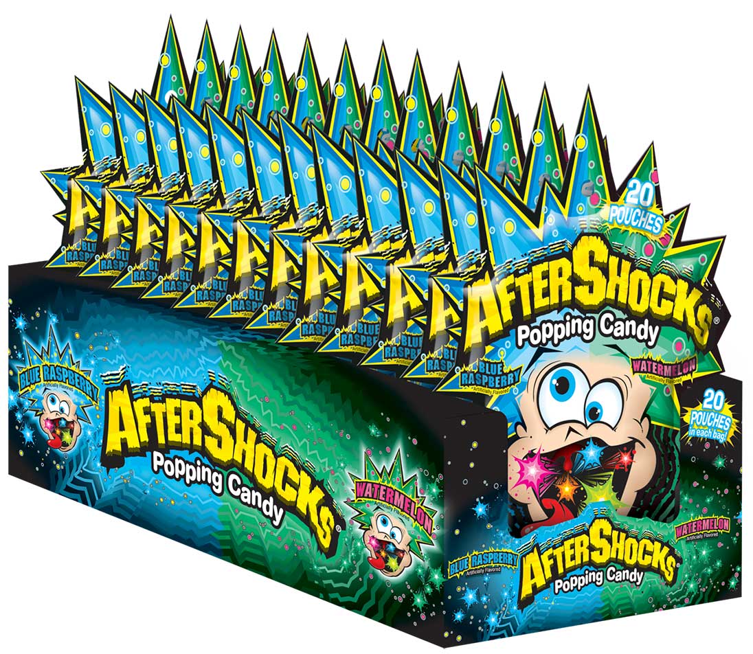 AfterShocks Blue Raspberry / Watermelon Popping Candy, 1.06 Ounce -- 32 ...