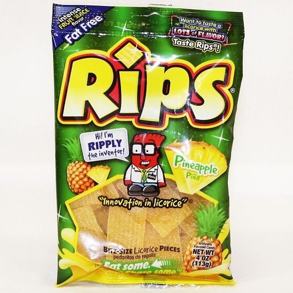 Rips Bite Size Pineapple Candy - Maatercase, 4 Ounce