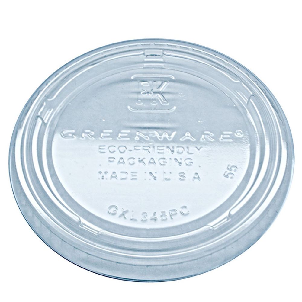 Greenware Compostable Plastic Flat Lid for 3.25 and 4 Ounce Portion ...