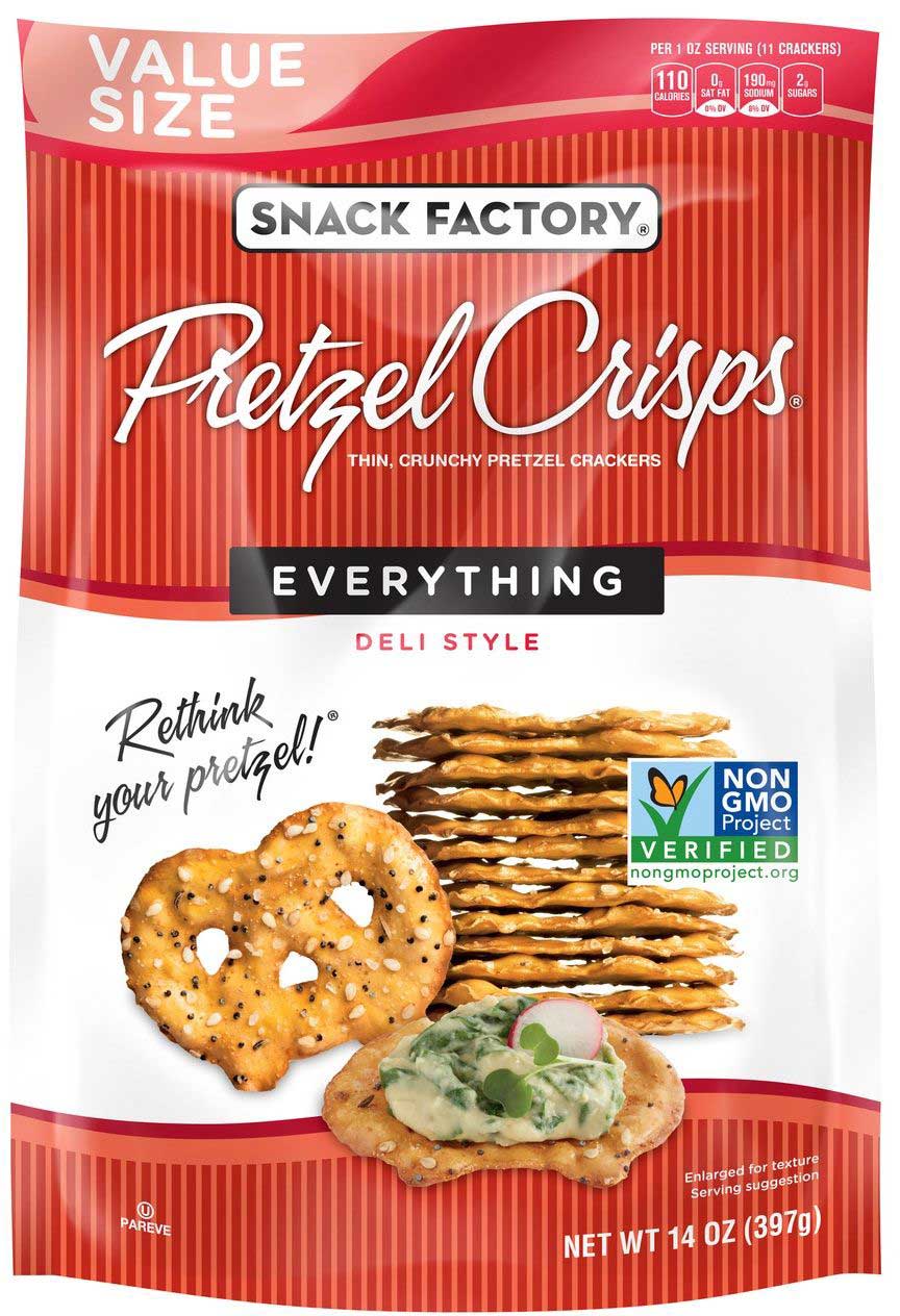 Pretzel Crisps Original Garlic Parmesan and Everything Pretzel Cracker ...