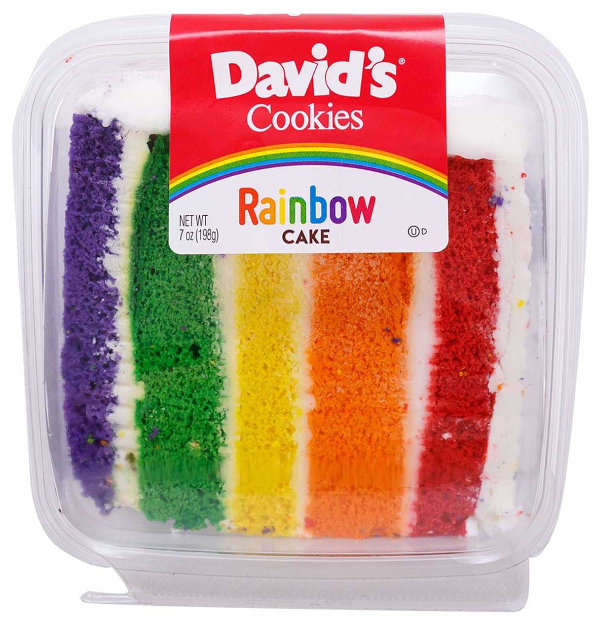 Davids Cookies Rainbow Cake Slice, 7 Ounce -- 24 per case
